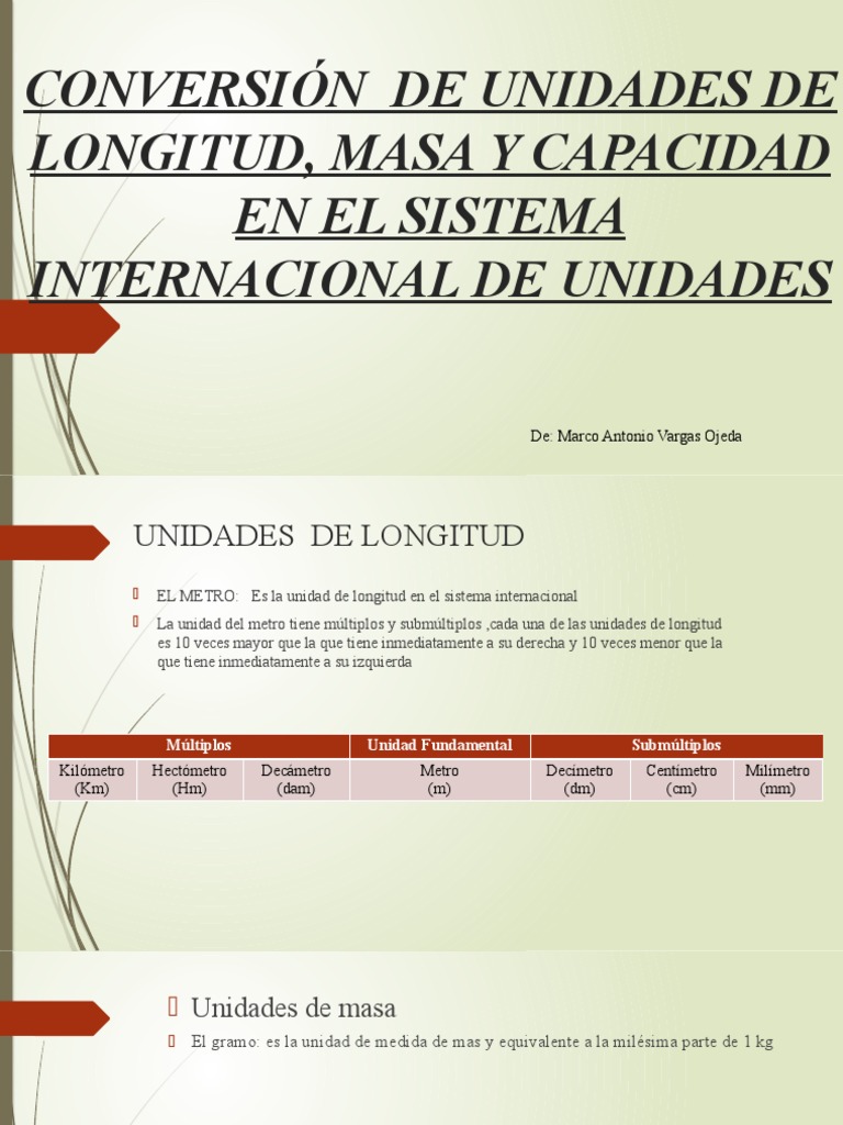 Conversión de Unidades de Longitud, Masa y | PDF | Litro | Kilogramo
