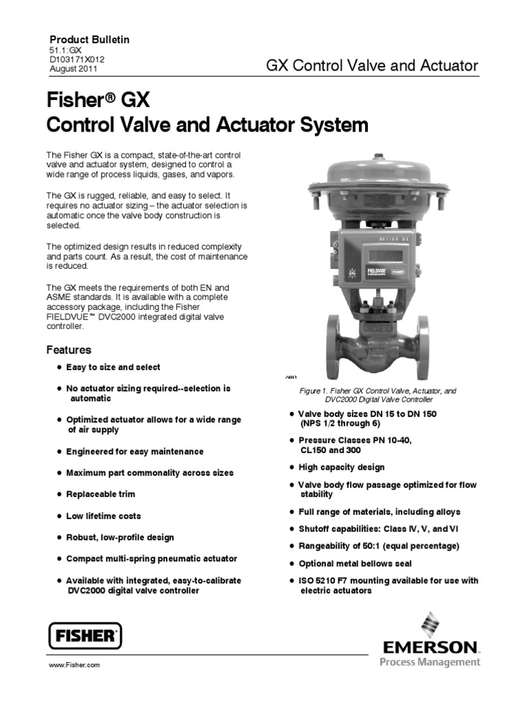 Fisher GX Control Valve and Actuator System | PDF | Valve | Actuator