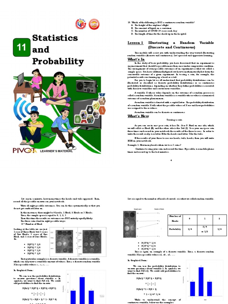 Statistics and Probability Moduleweek1 2 Modified | PDF | Probability Distribution | Random Variable