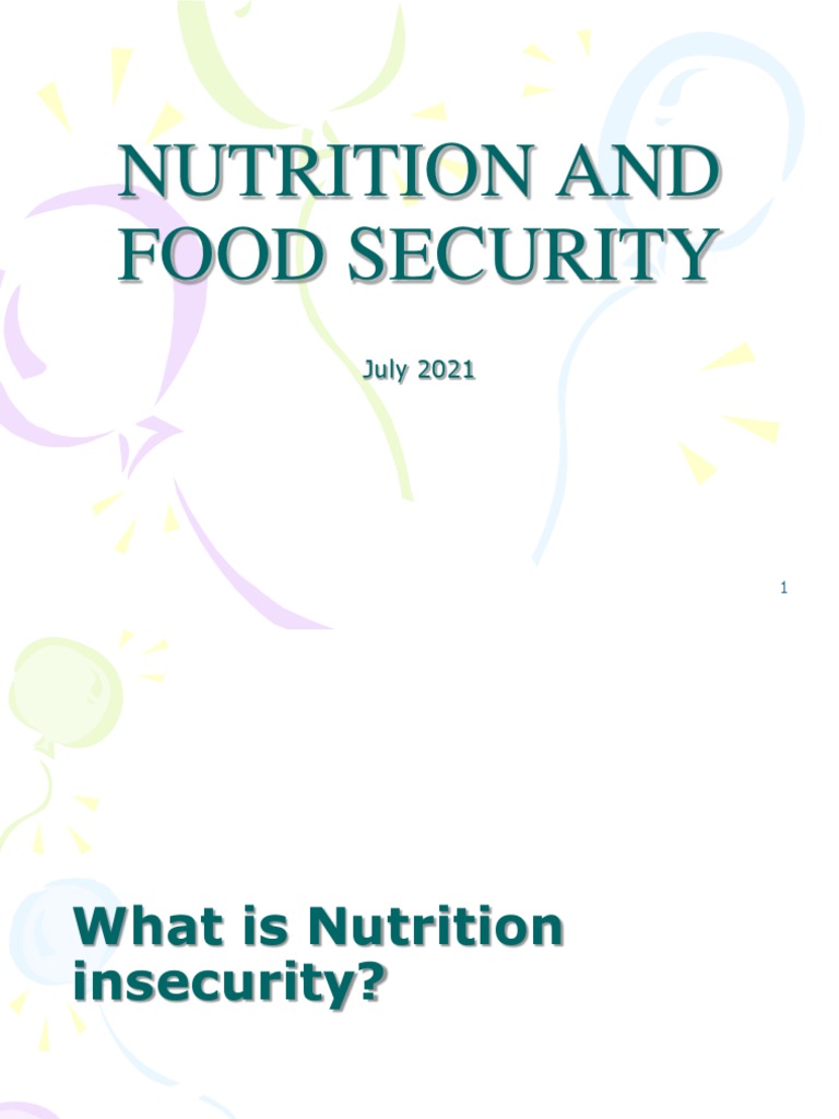 Nutrition and Food Security Guide | PDF | Food Security | Malnutrition