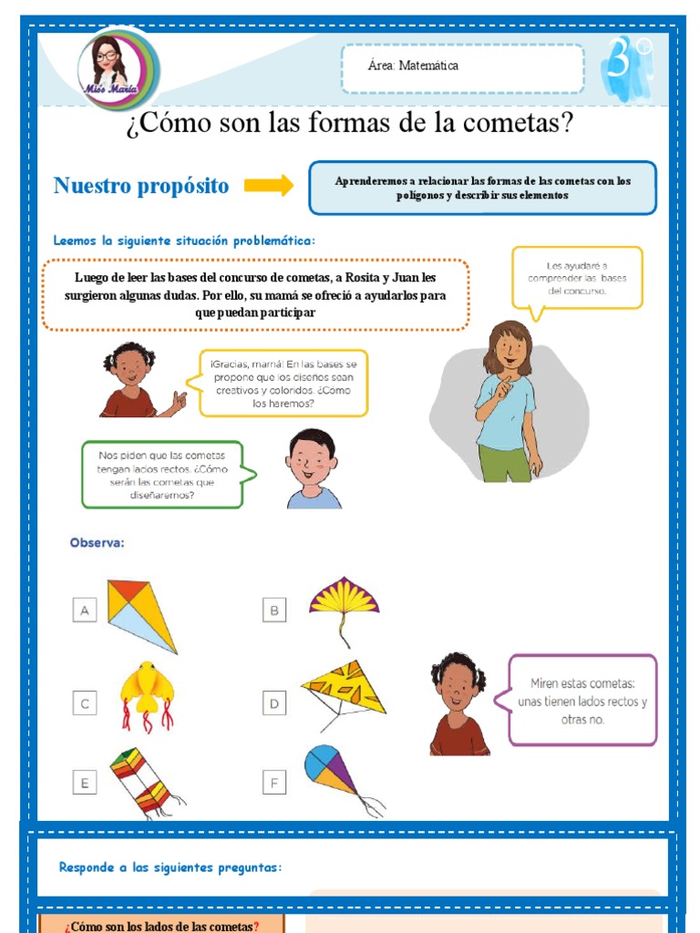 Formas geométricas de las cometas y su relación con los polígonos | PDF ...
