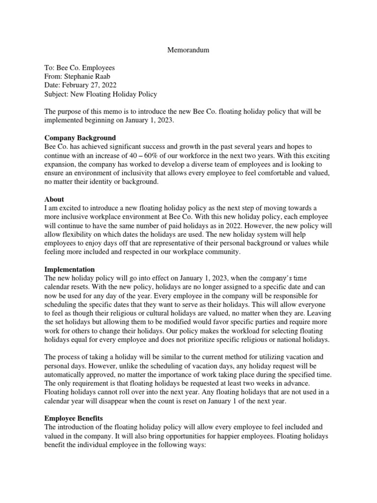 Policy Memo Final | PDF | Employment | Labor