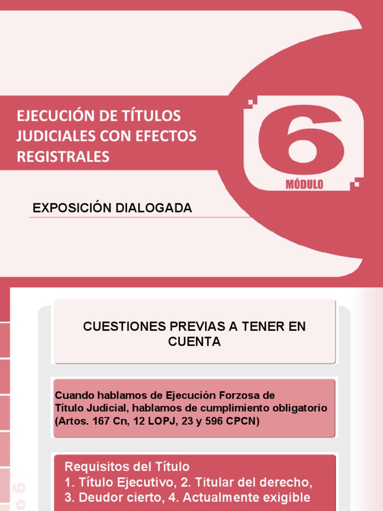Ejecucion Forzosa de Titulos Judiciales Con Efectos Registrales | PDF ... Ejecucion Forzosa de Titulos Judiciales Con Efectos Registrales | PDF ...