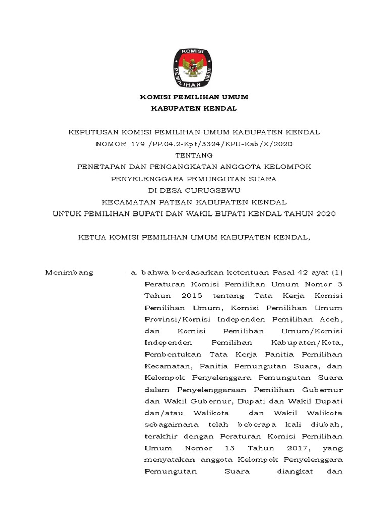 Format SK Kpps Pilbup 2020 | PDF