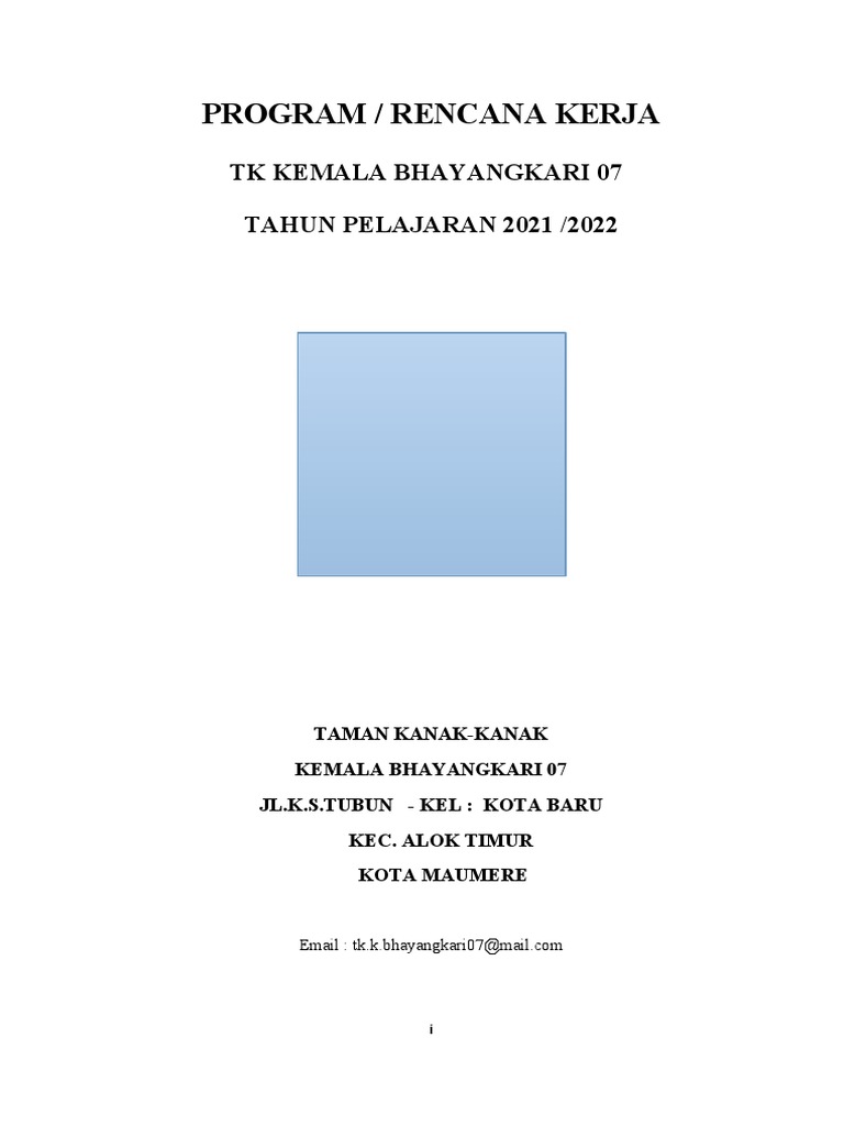 PROGRAM Kerja Kepala Sekolah (Copy) | PDF