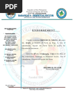 Barangay Endorsement Letter | PDF