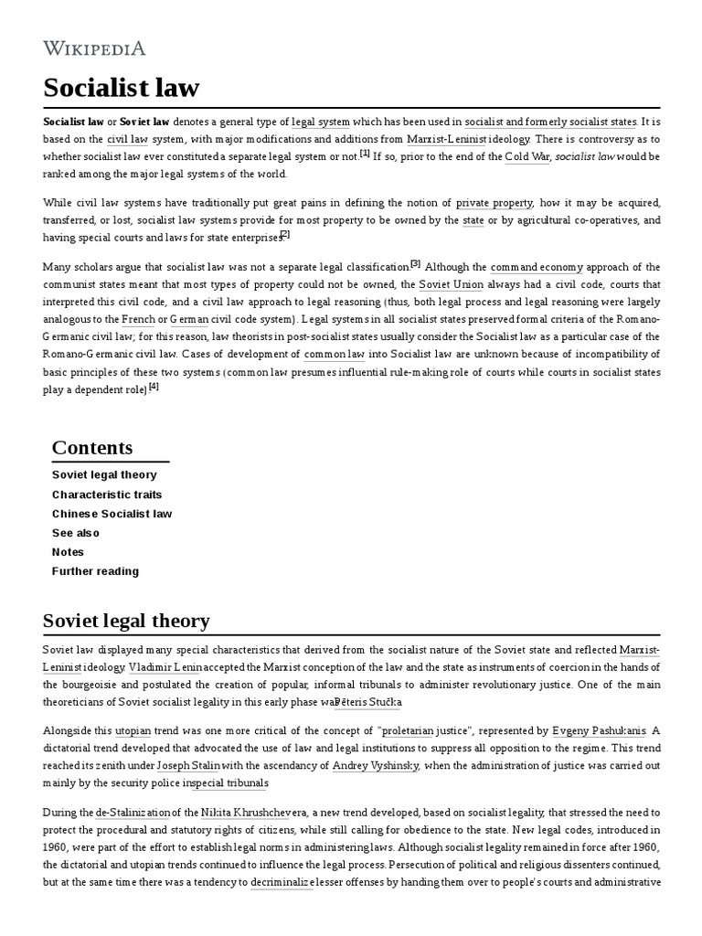 Socialist Law | PDF | Justice | Crime & Violence