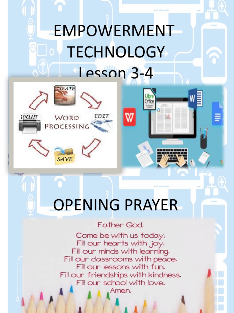 Etech Week 3 Lesson 3-4 Word Processing | PDF | Menu (Computing) | Microsoft Word