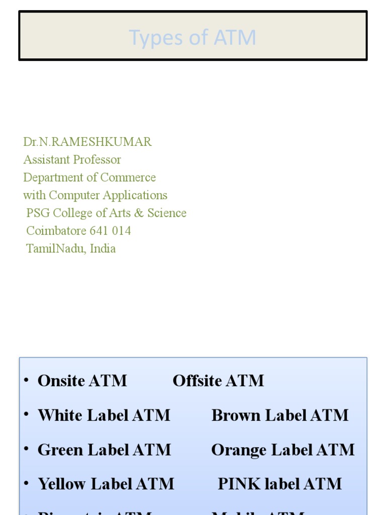 Types of ATM NR | PDF | Automated Teller Machine | Banks