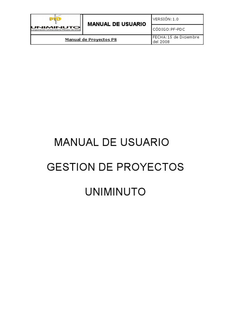 Manual General de Proyectos | PDF | Point and Click | Gestión de proyectos
