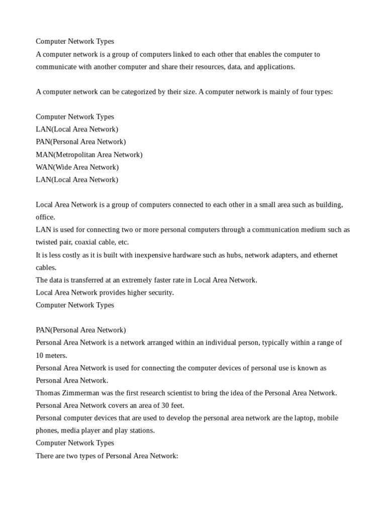 Types of Cni | PDF | Computer Network | Local Area Network