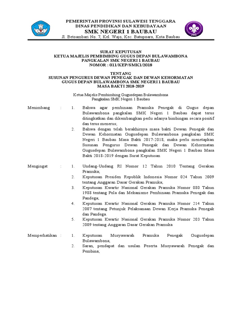 SK Pengurus Pramuka | PDF