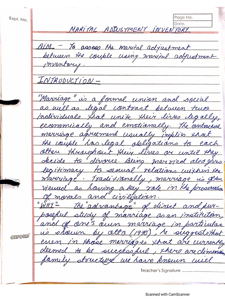 Marital Adjustment Inventory | PDF