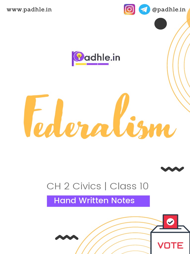 Federalism Notes With PYQ | PDF | Federalism | Governance