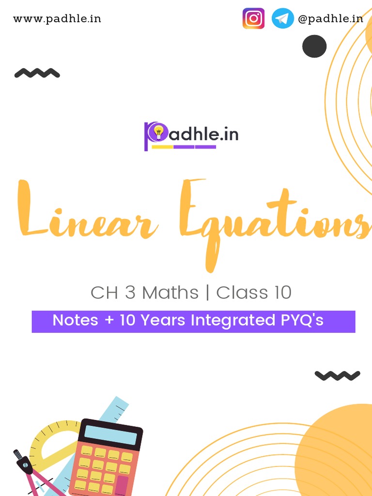 Linear Equations in Two Variables Class 10 + Integrated PYQs | PDF