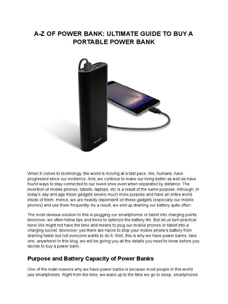 A-Z of Power Bank: Ultimate Guide To Buy A Portable Power Bank | PDF ...