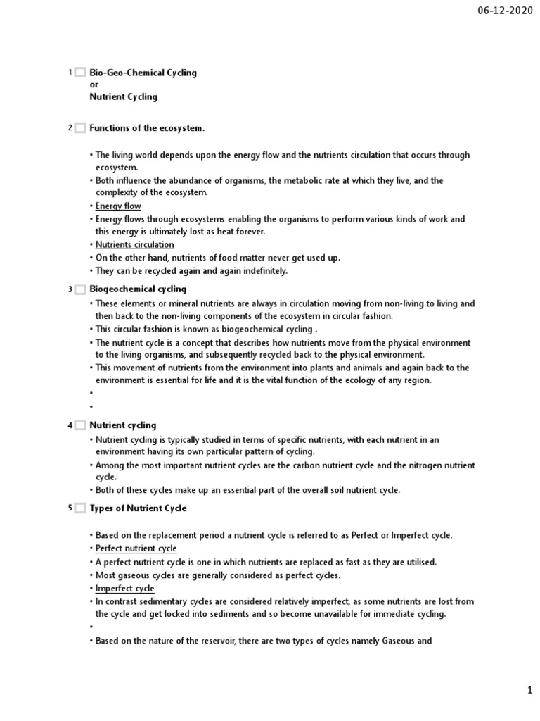 2.Bio-Geo-Chemical Cycles | PDF | Soil | Ecosystem