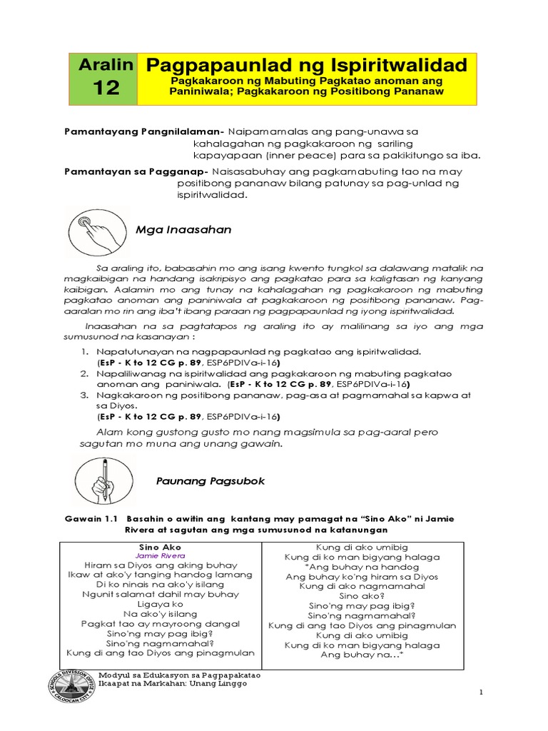 ESP 6 Q4 Week 1 | PDF
