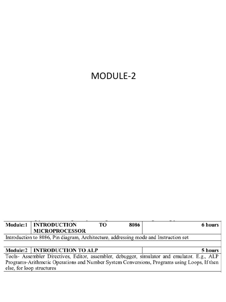Module 2 | PDF | Assembly Language | Subroutine