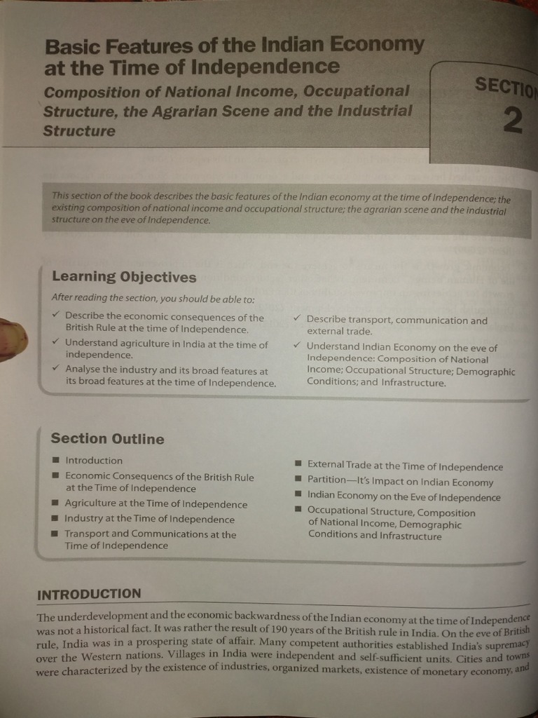 An Analysis of the State of the Indian Economy on the Eve of ...