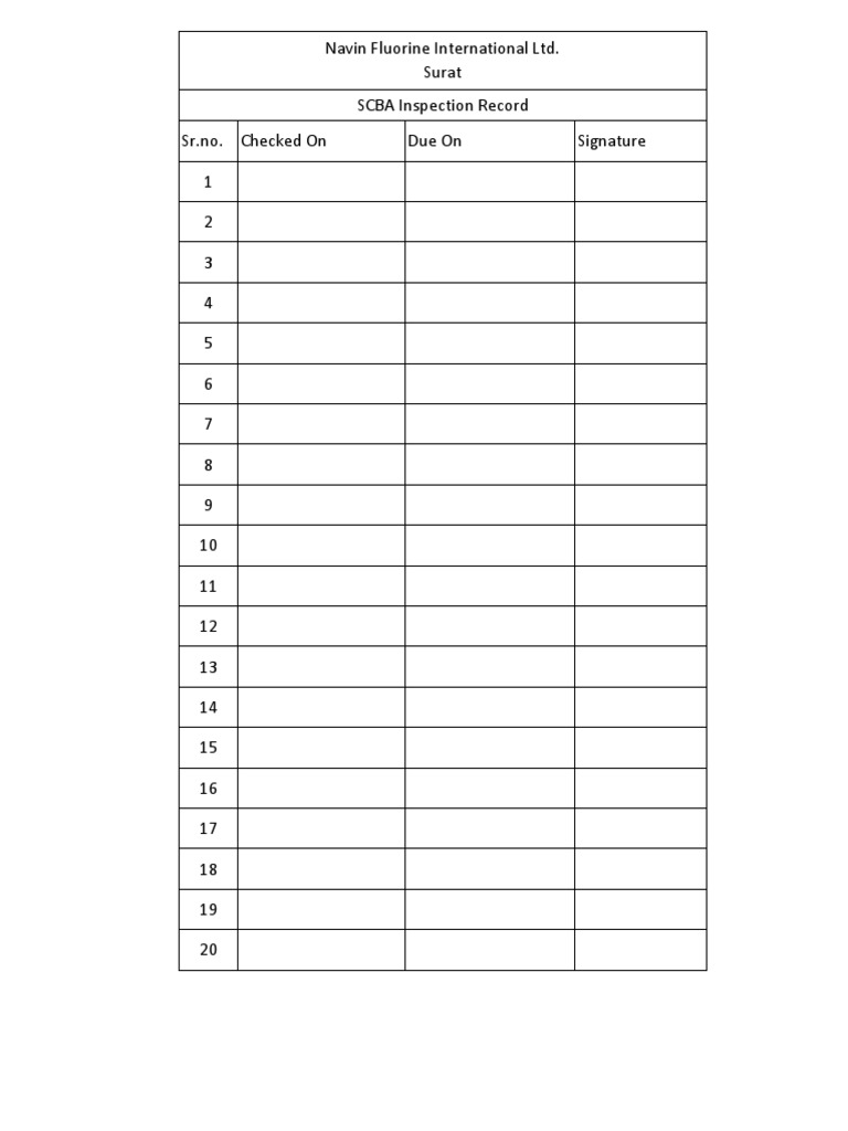 SCBA Inspection Tag | PDF