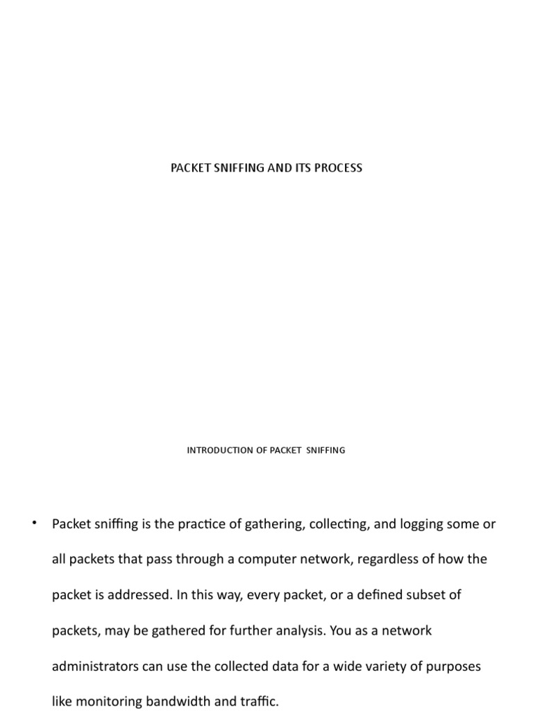 Packet Sniffing and Its Process | PDF