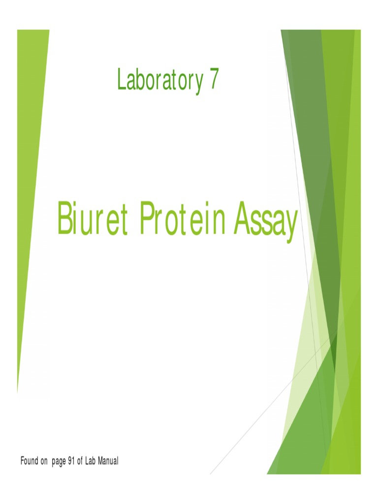 Biuret Protein Assay Lab Powerpoint. | PDF