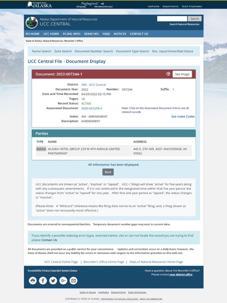 UCC-3 Amendment Form DEBTOR ADD /COLLATERAL ADD (Registered Numbers ...