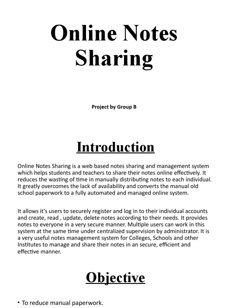 Online Notes Sharing System | PDF