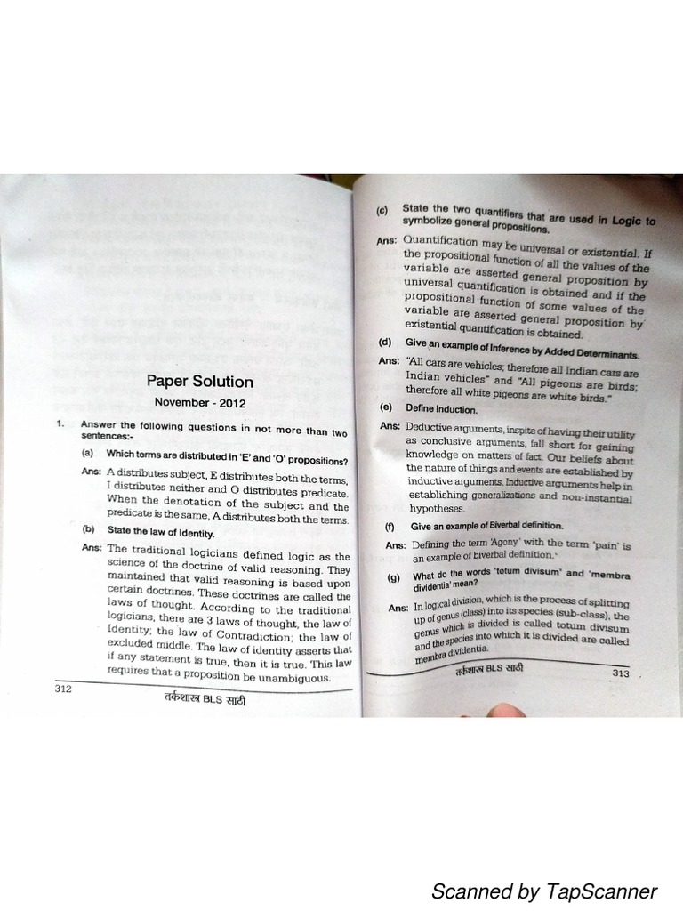 Logic Paper Solution | PDF