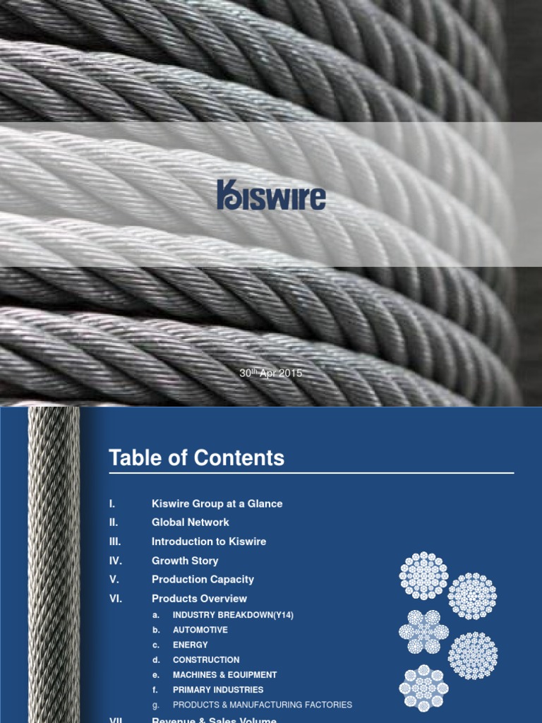 Kiswire Group Presentation | PDF | Wire | Manufactured Goods