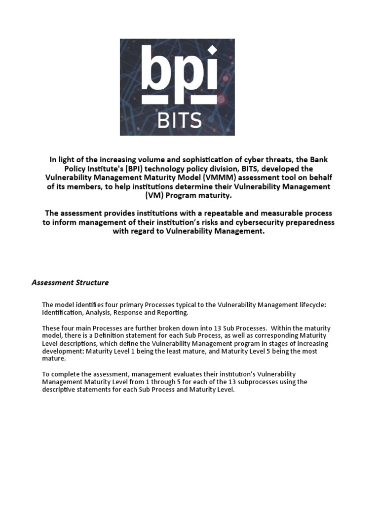 BITS Vulnerability Management Maturity Model | PDF | Vulnerability ...