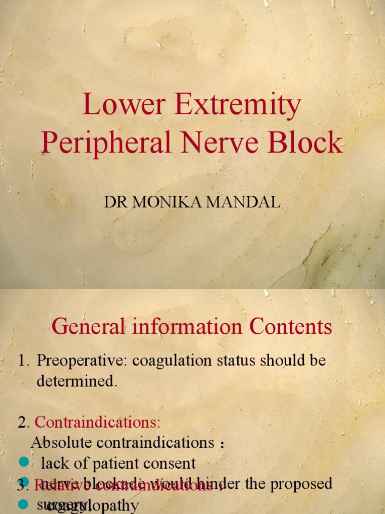 Lower Extremity Peripheral Nerve Block Guide | PDF | Knee | Human Leg