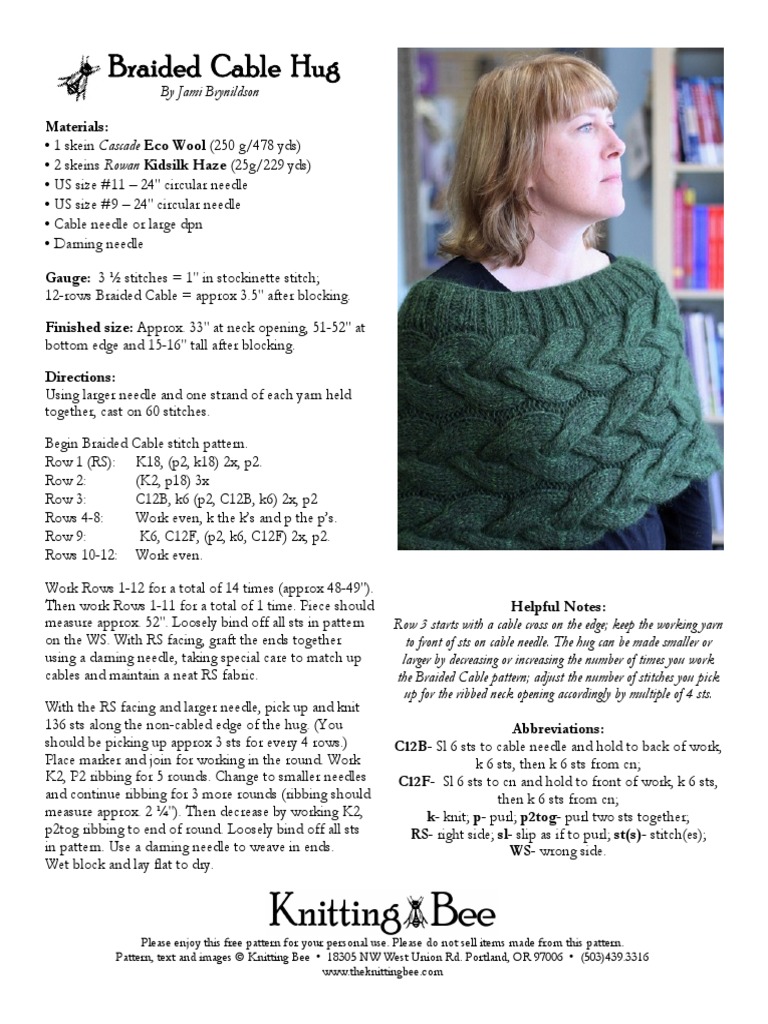 Poncho Braided - Cable - Hug | PDF | Knitting | Clothing