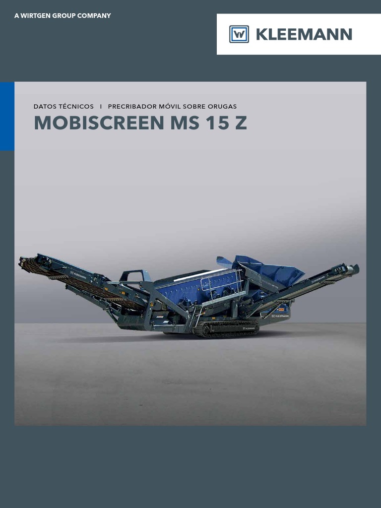 Mobiscreen Ms 15 Z: Datos Técnicos I Precribador Móvil Sobre Orugas ...