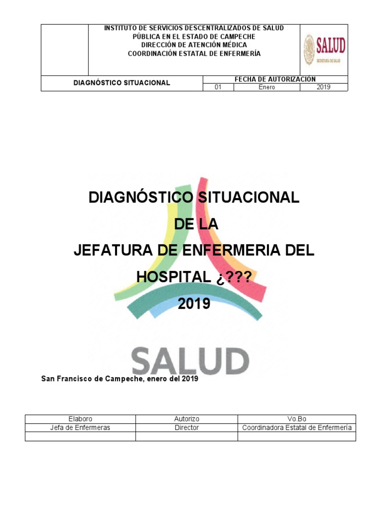 Formato para Diagnóstico Situacional | PDF | Enfermería | Hospital