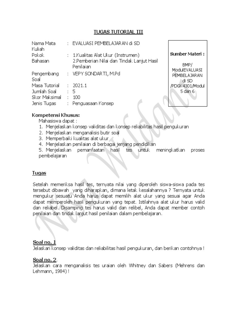 Nisa Wildani Tugas Tutorial 3 | PDF