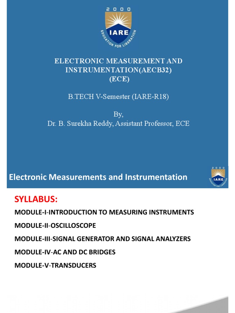Electronic Measurement and Instrumentation (Aecb32) (ECE) B.TECH V ...
