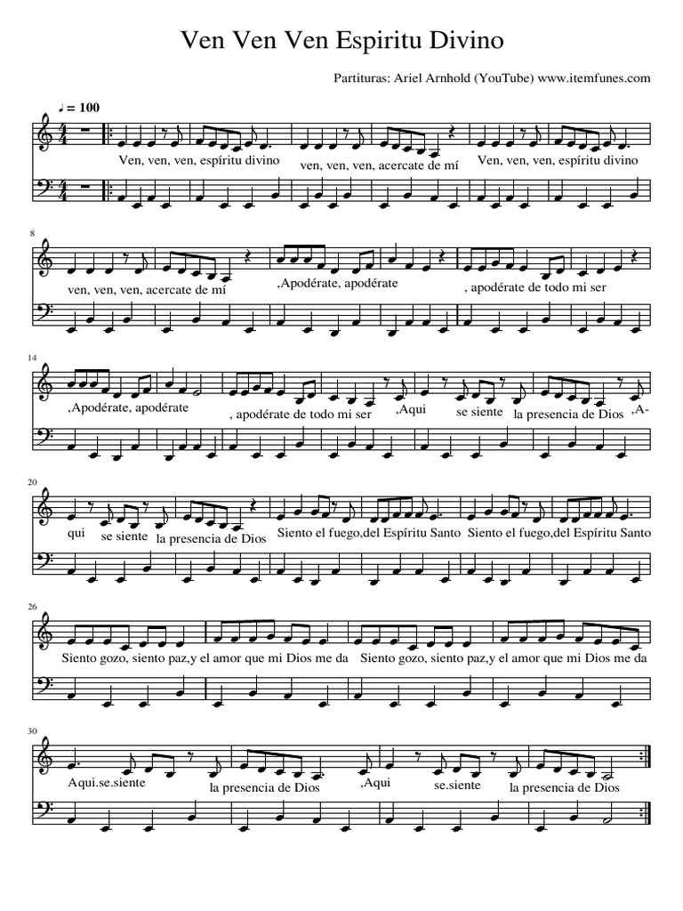 Ven Ven Ven Espiritu Divino | PDF | Creencia religiosa y doctrina | Teología