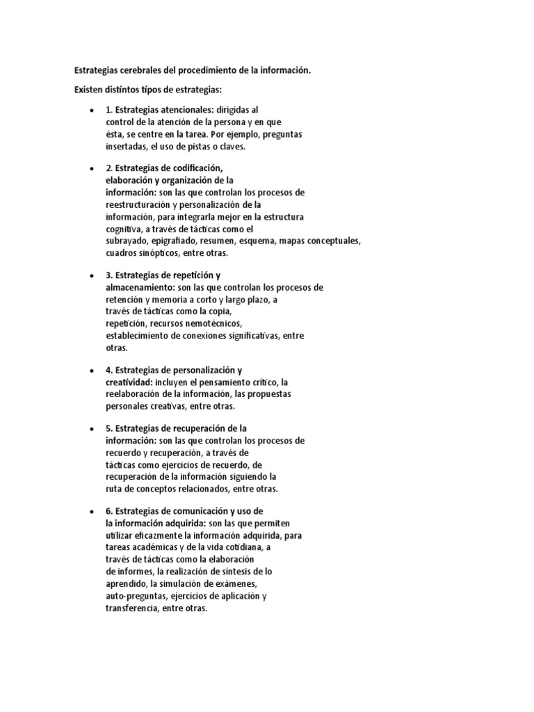Estrategias para Procesar Información | PDF | Crecimiento personal y ...