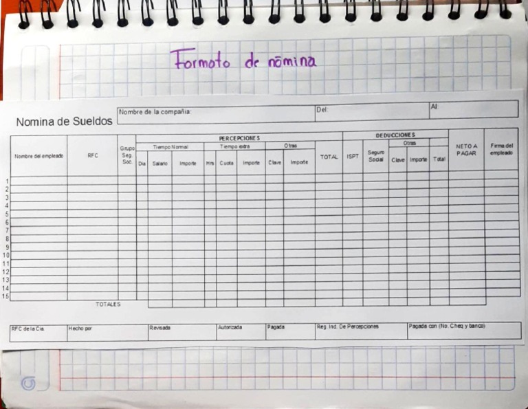 Formato de Nómina | PDF