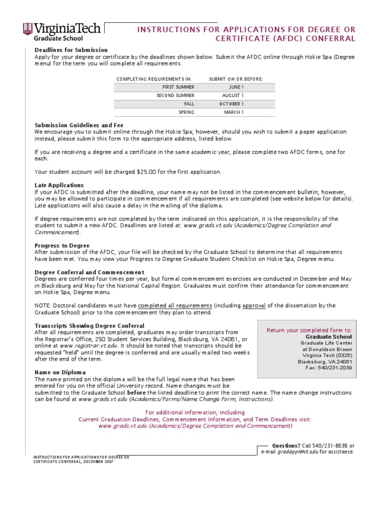 Application For Degree or Certificate | PDF | Academic Degree ...