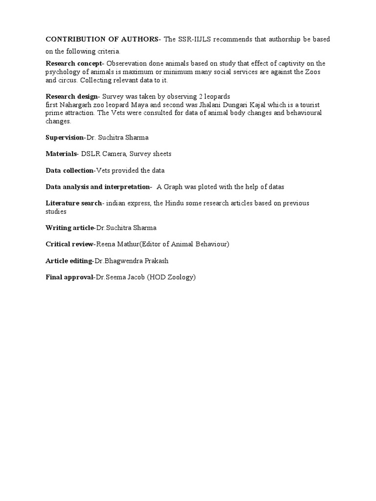 Contribution of Authors | PDF