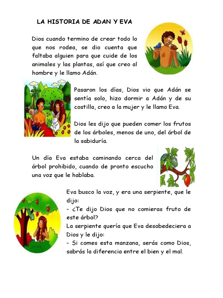 La Historia de Adan y Eva | PDF | Adán y Eva | Jardín del Edén