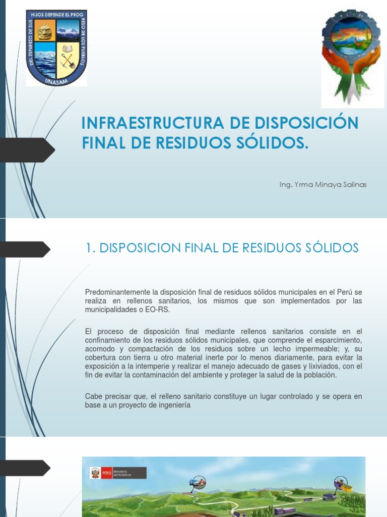 Clase 11 INFRAESTRUCTURA DE DISPOSICION FINAL | PDF | Vertedero | Residuos