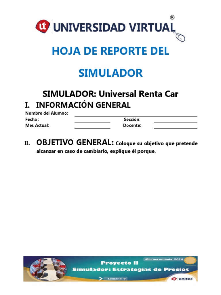 Hoja Reporte Simulados Micro Vacia | PDF | Precios | Mercado (economía)