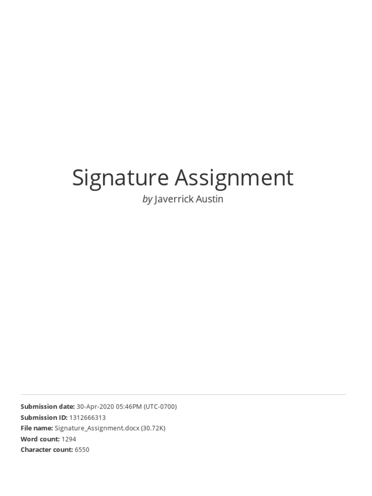 Signature Assignment | PDF | Apa Style | Communication