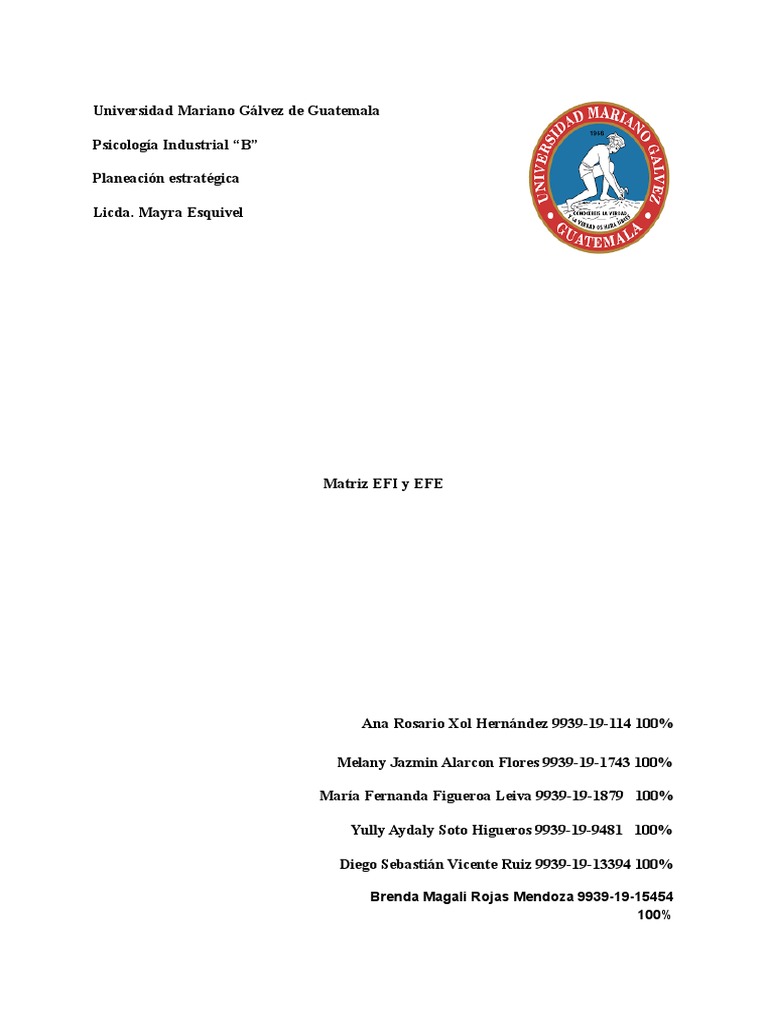Matriz EFI y EFE | PDF | Economias