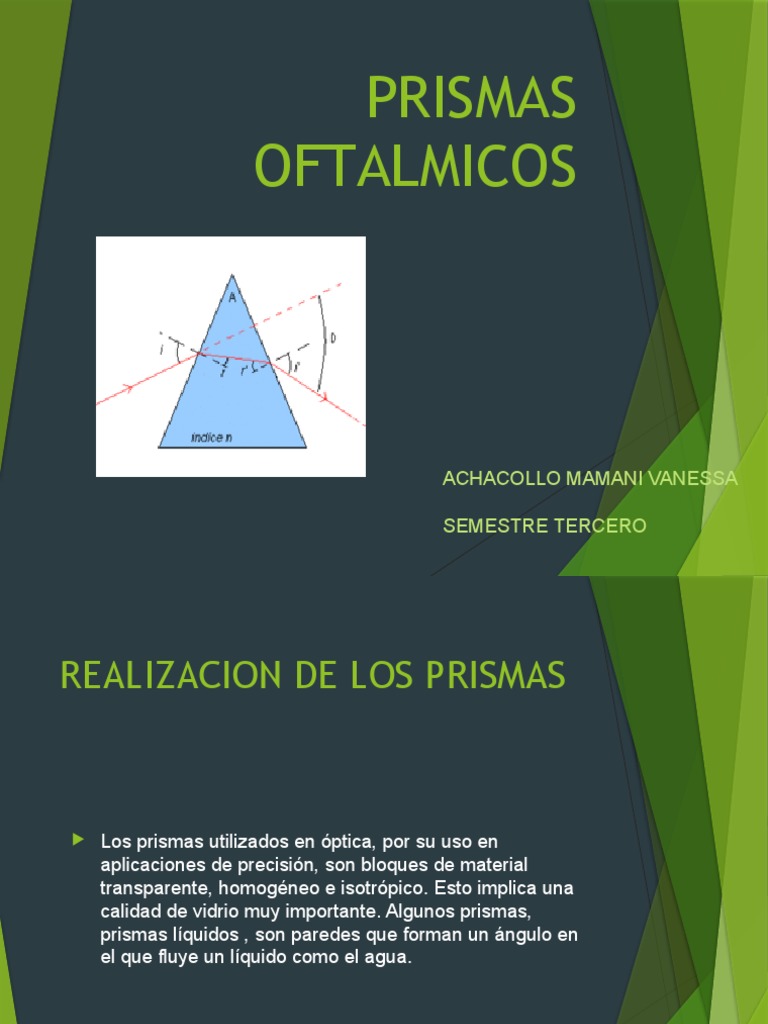 Prismas Oftálmicos: Tipos y Usos | PDF | Óptica | Vector Euclidiano