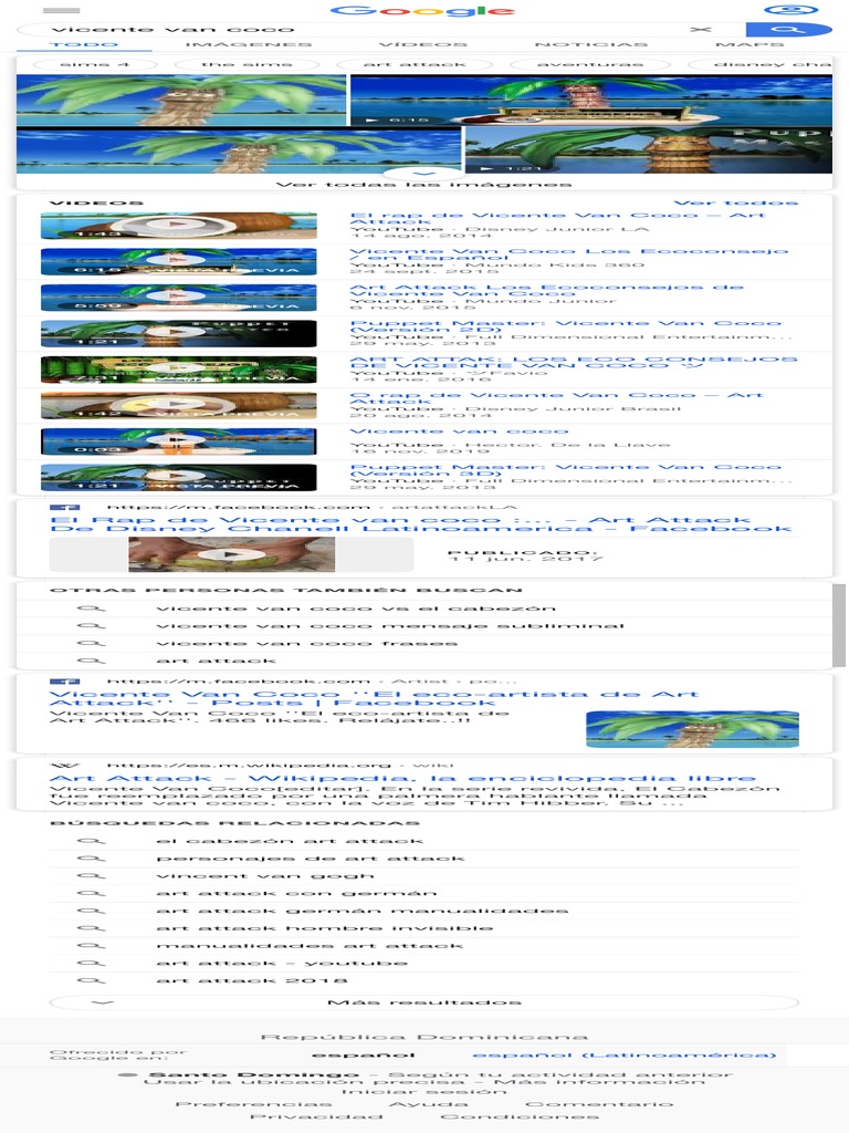 Vicente Van Coco en Art Attack | PDF | Youtube | Sitios web